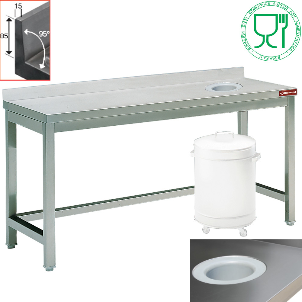 TABLE À DÉBARRASSER AVEC VIDE ORDURE BA DIAMOND TS1670A - achat table à débarrasser avec vide ...